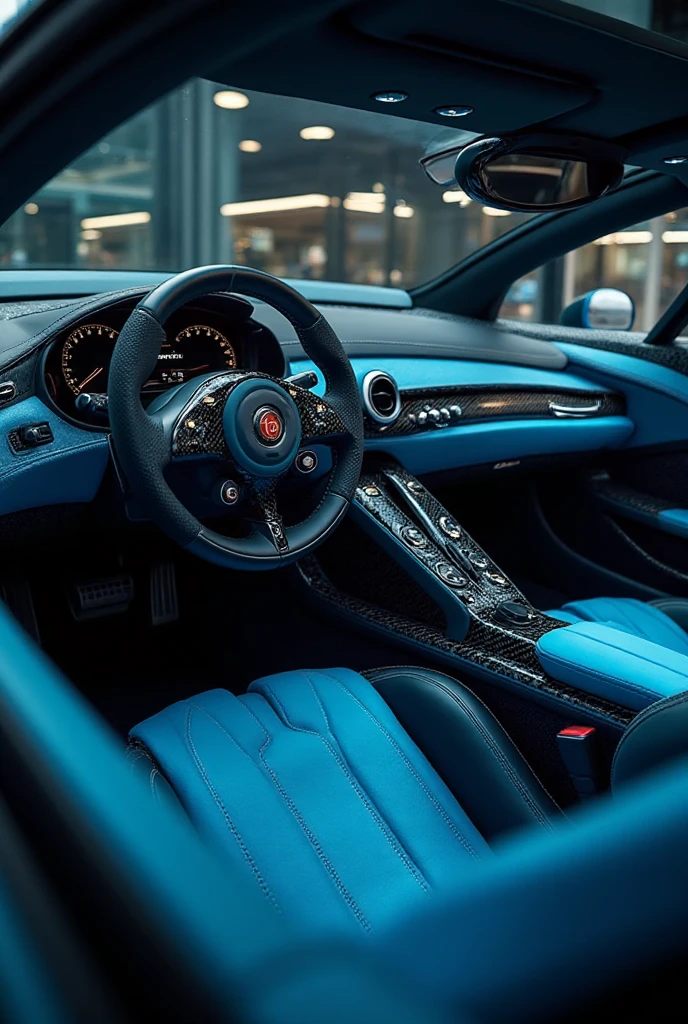 Ultra realistic interior view of Bugatti Tourbillon V8, luxury cockpit ...