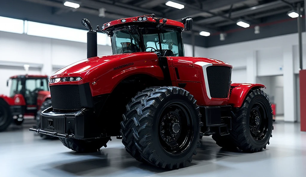 "2026 NH TT4 Series tractor, red color, HD, showroom background - SeaArt AI