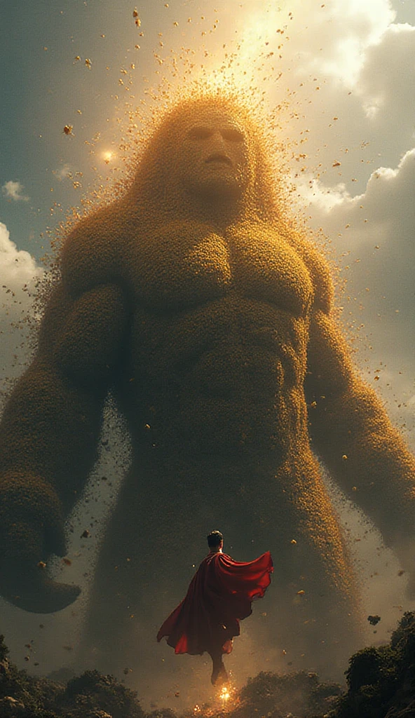 Superman flying down from the sky, glowing heat vision ready - SeaArt AI