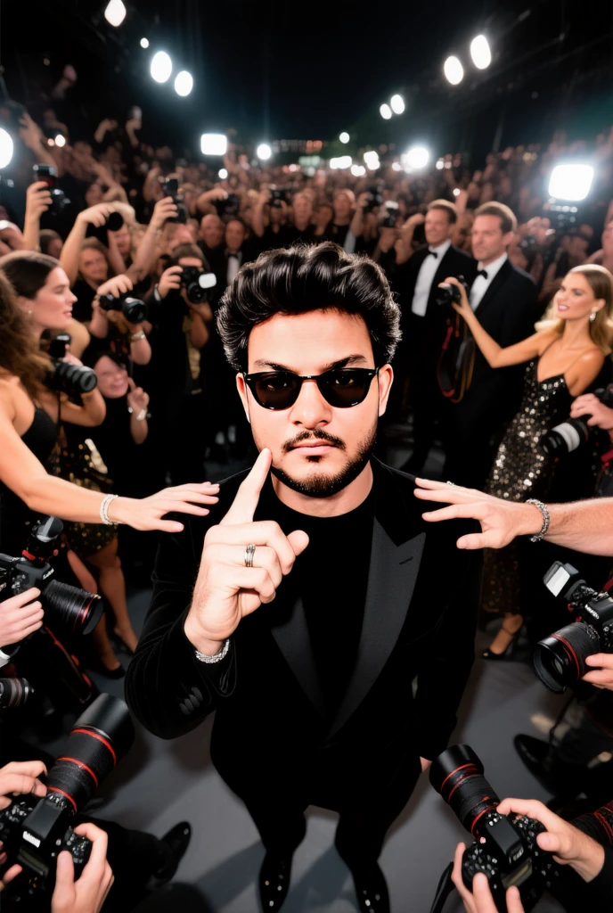 Wide-angle GoPro-style shot from a high, symmetrical bird's-eye ...