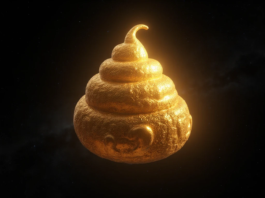 Golden Poop in Outer Space - SeaArt AI