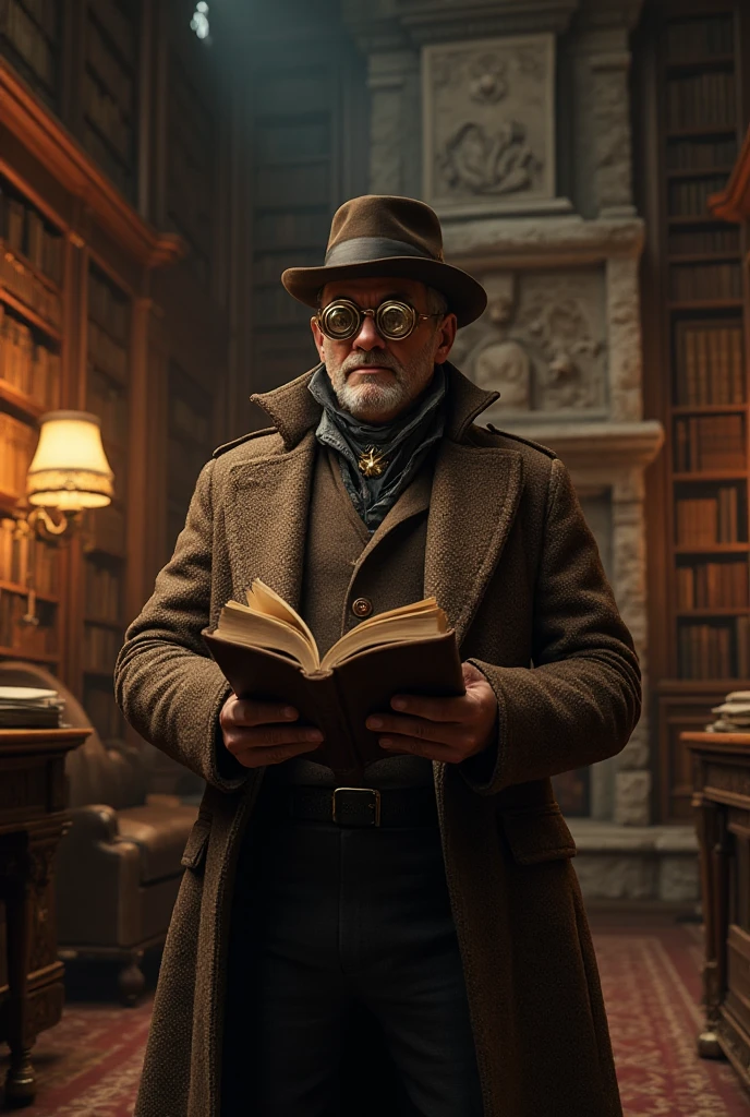 A detailed, photorealistic, 8K, high resolution library scene with a ...