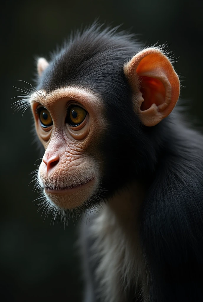 A man that looks like a monkey, monkey with a sharp jawline, he looks ...