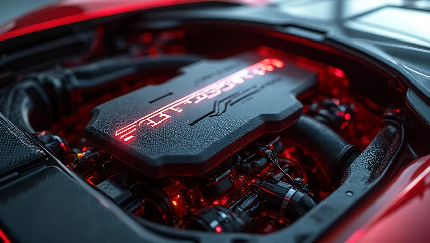 Ultra-realistic photo of the 2026 Ferrari EV Supercar engine bay ...