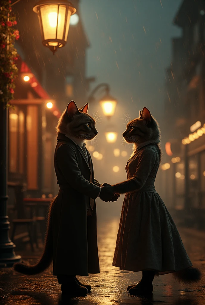 1. "Two anthropomorphic cats dressed in elegant vintage clothing ...