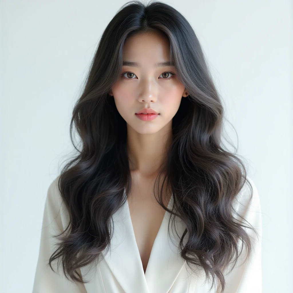 Ultra realistic ID photo style portrait of a beautiful Korean female ...