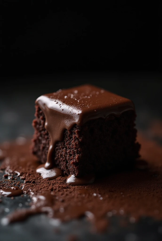 Cinematic chocolate scene, chocolate cake, dark background, high ...