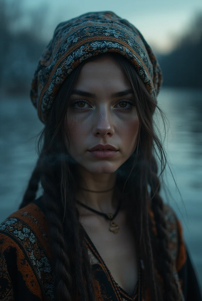 Photo in good quality, where a woman with cute facial features in the ...