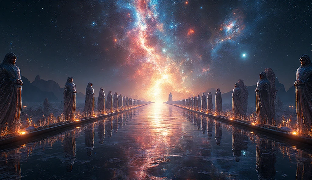 An epic, awe-inspiring masterpiece illustration of the Bifröst Bridge ...