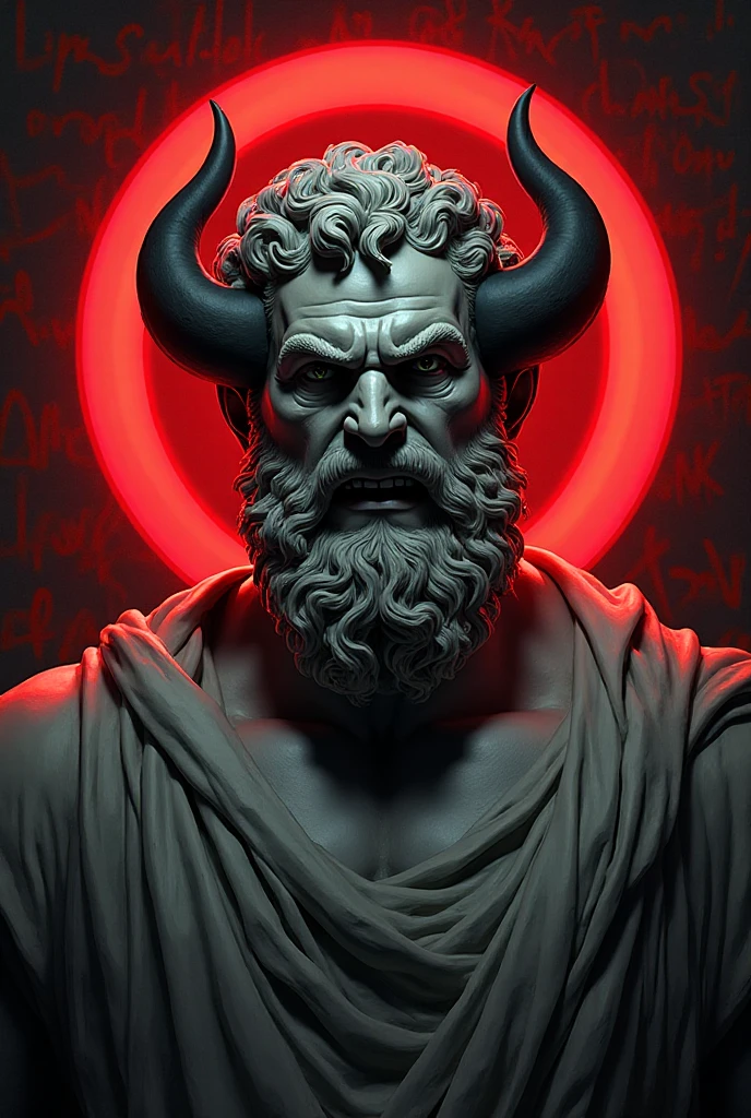 A highly detailed and stylized digital illustration of a classical ...