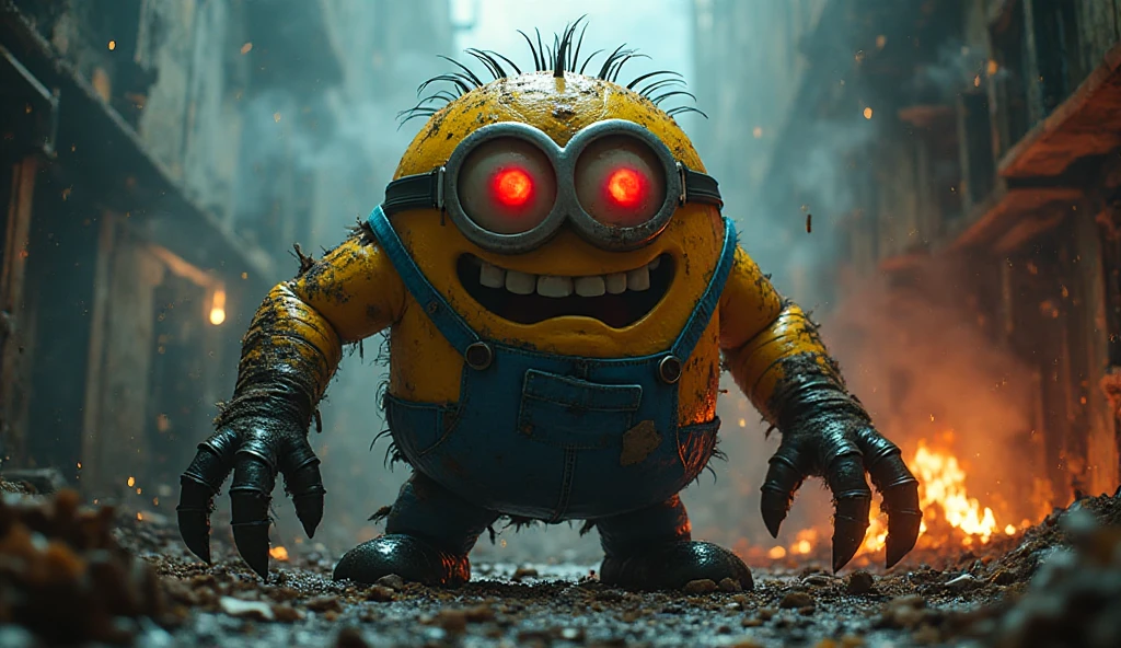 Minion 7 feet tall, fully monstrous with huge claws and menacing ...