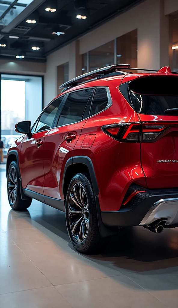 A metallic red 2026 Toyota Urban Cruiser Hyryder SUV in a luxury ...