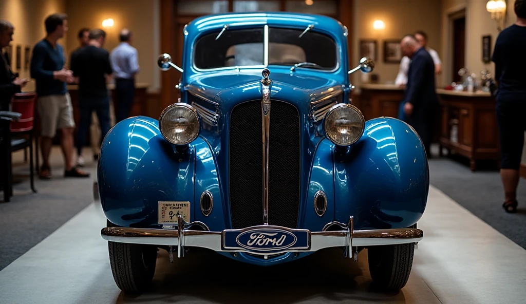 Full Front Face view 1939 Ford Anglia Color Dark Blue and indoor ...
