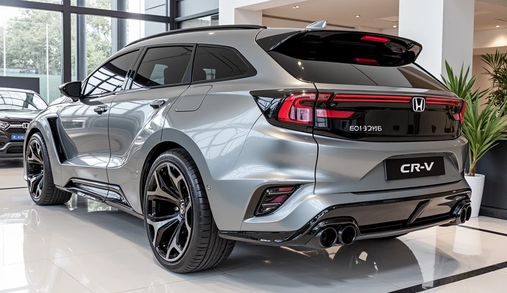 "Create a hyper-realistic back side view image of a 2026 Honda CR ...