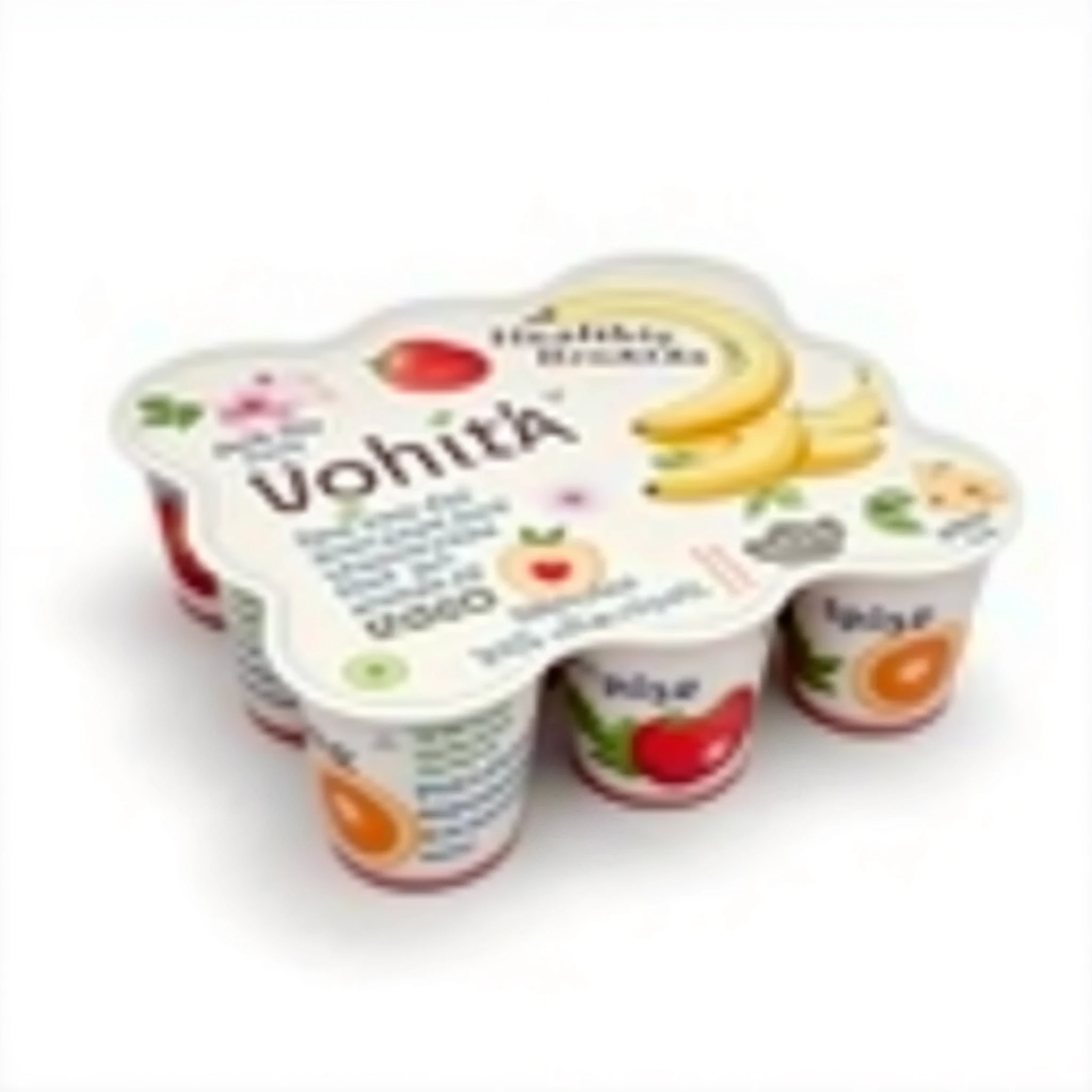 "Create a photorealistic image of a healthy yogurt multipack for school ...