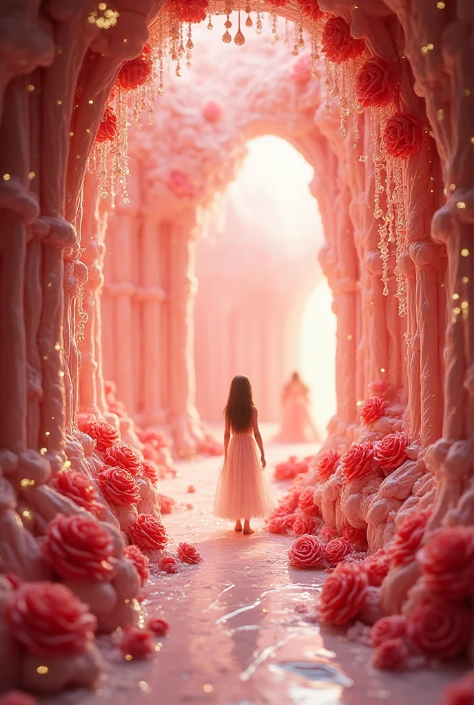 Ultra realistic fantasy room made from strawberry cake and roses ...
