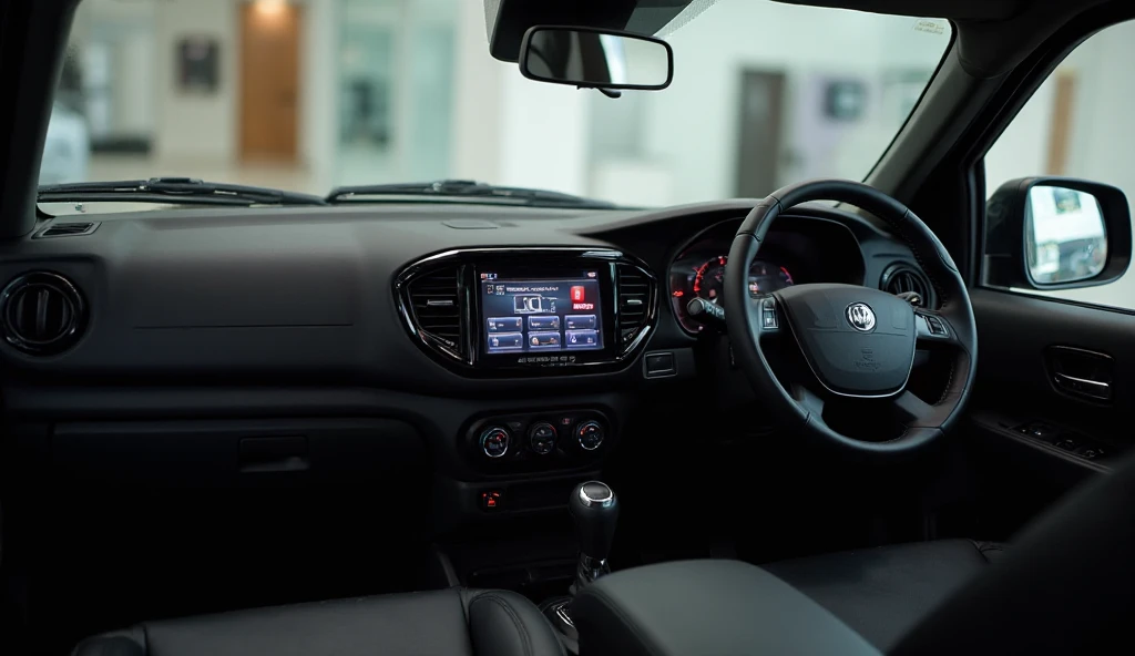 "Mahindra Bolero 2025 matte black SUV, interior close-up inside ...