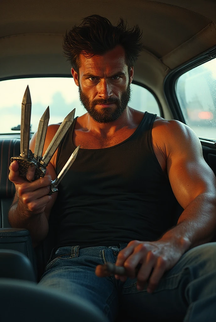 Poster Art, A 35 year old male, wolverine hairstyle x cut, body builder ...