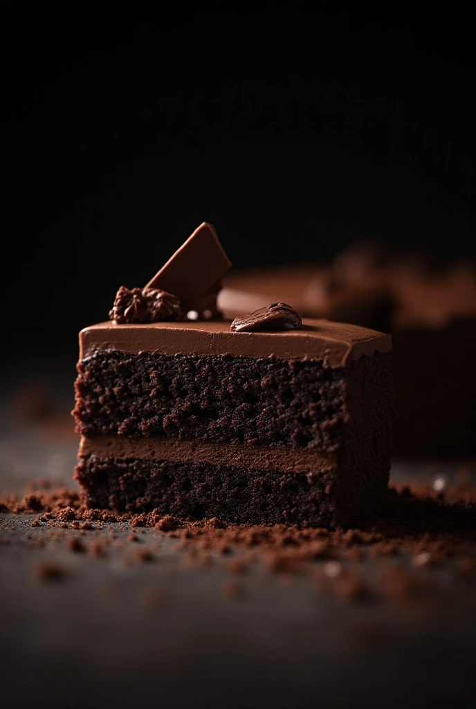 Cinematic film still chocolate, chocolate cake, dark background - SeaArt AI