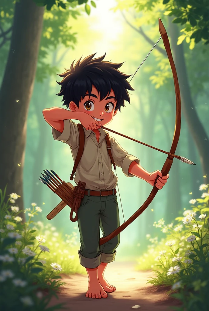 Prompt = """ A vibrant anime-inspired digital painting of a young boy ...