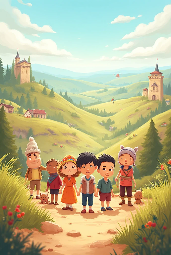 The story of belonging to the homeland cartoon characters - SeaArt AI