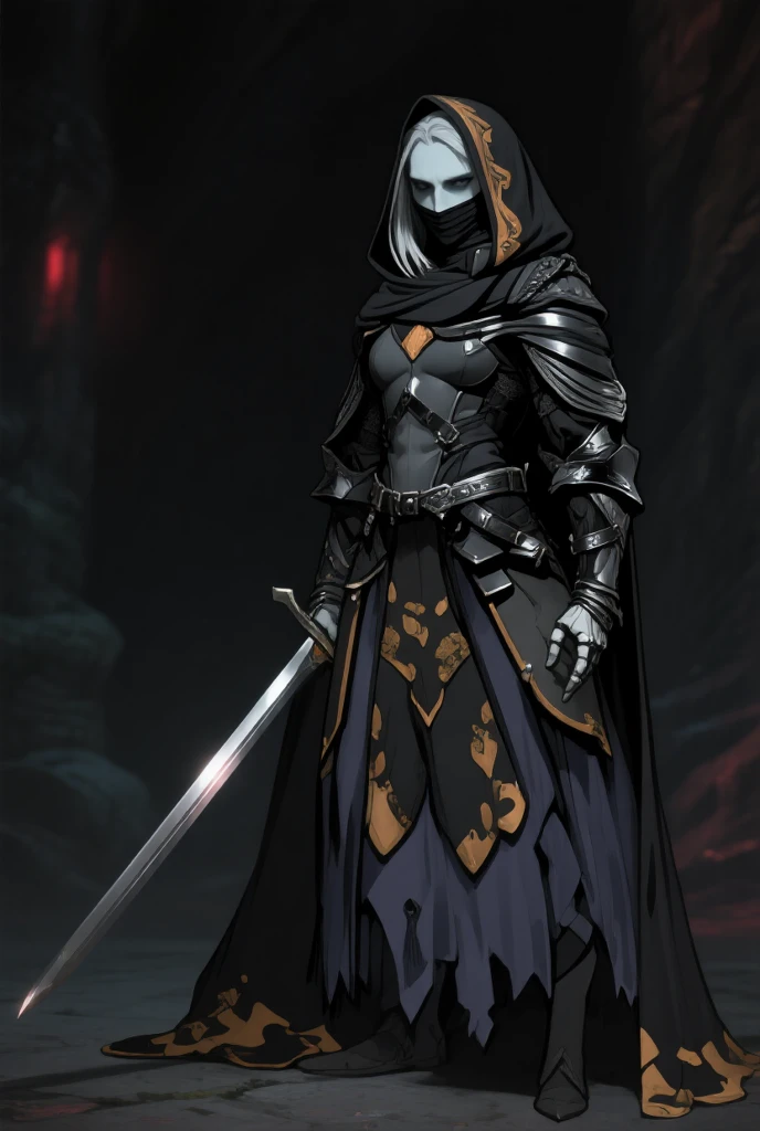 A hooded male rogue with a pale complexion, wearing a dark mask and ...