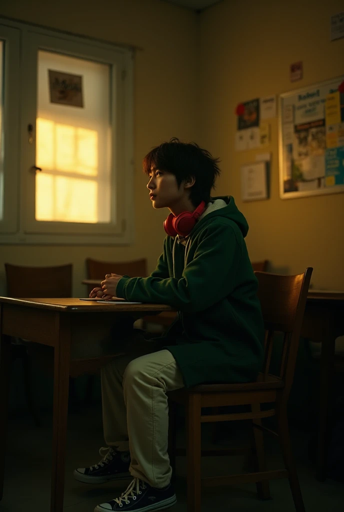 Ardiansyah:The cinematic picture with a dreary feel shows a young man ...