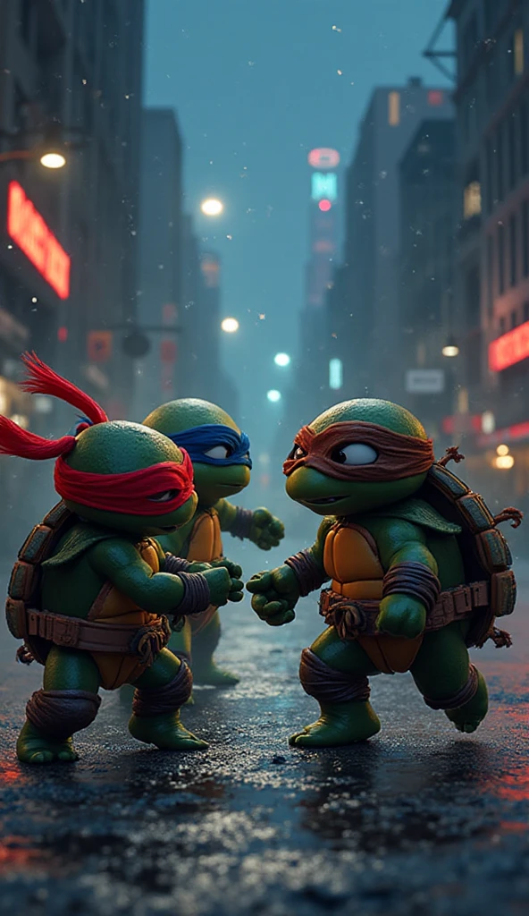 4 Ninja Turtles, Red, Black, Green, Pink, 2-3 years old anime toddler ...