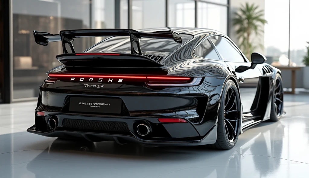 Create an ultra-detailed 3D render (close back) view, of a modern ...