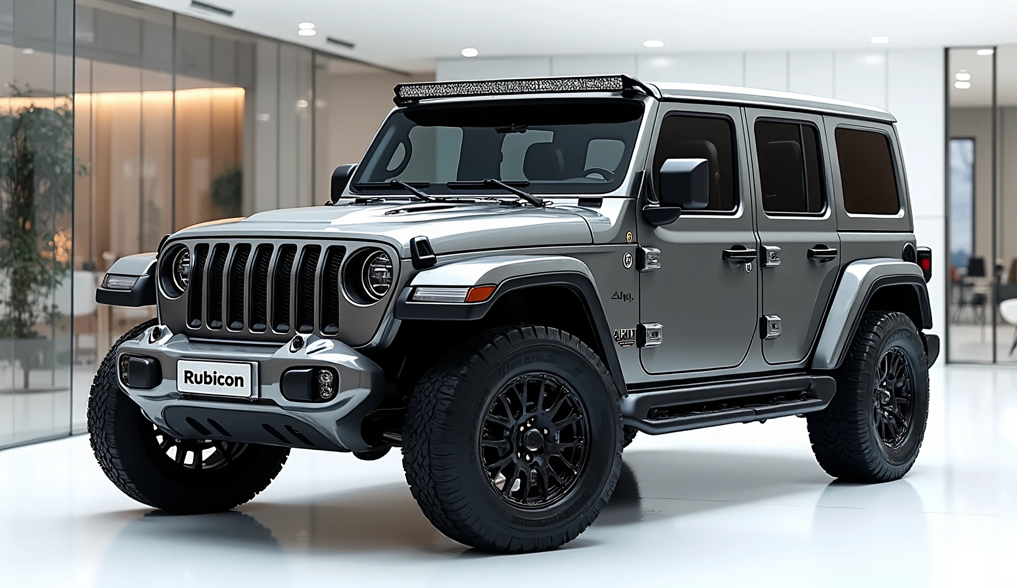 Design front right side view of a ultra luxurious 2040 Jeep Wrangler ...