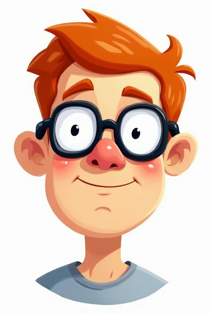 Cartoon guy with glasses without background, big round or square ...