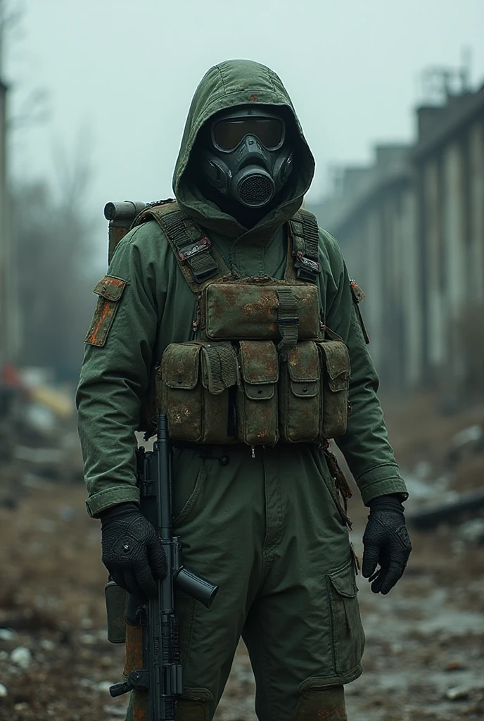 Image description: young man, stalker, standing against the background ...