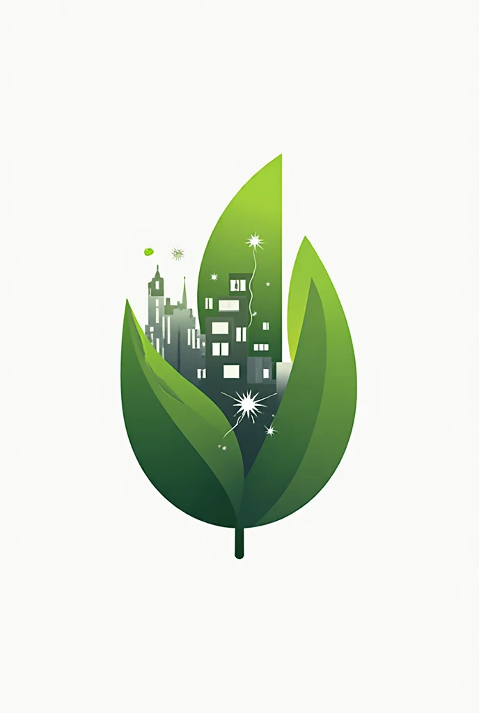 ADONAI-BTP, modern eco-friendly vector logo featuring a green leaf ...