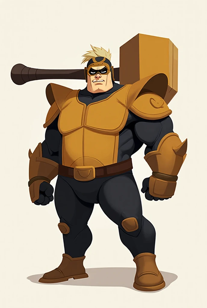 A bulky, tanky fighting game character in a simple, animated style - SeaArt AI