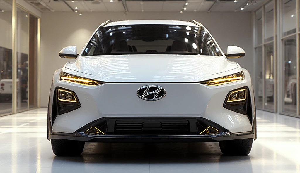 Create a 3d render car design full front end 2026 Hyundai Tucson front ...