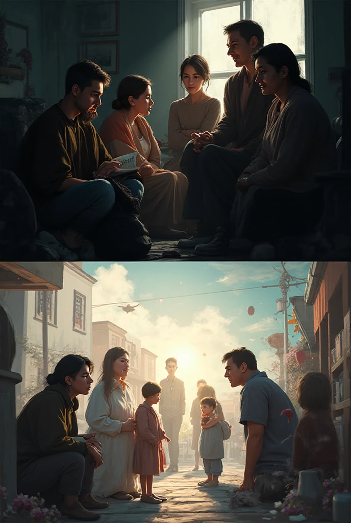 A family member died and another image where you start new projects ...