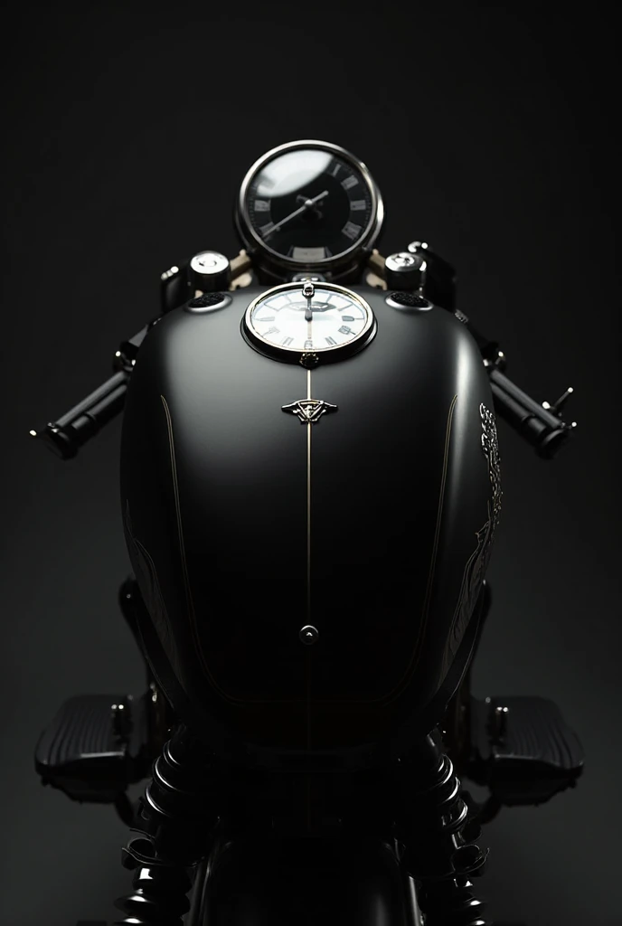 Classic motorcycle gas tank design, plain black base, unique sleek ...