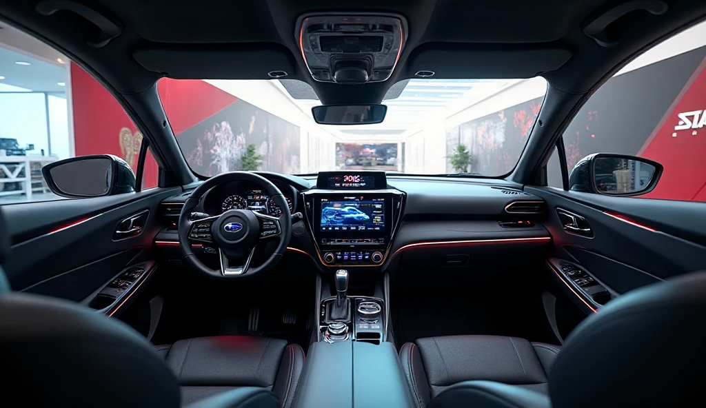 Interior of 2026 Subaru Outback, futuristic dashboard with widescreen ...