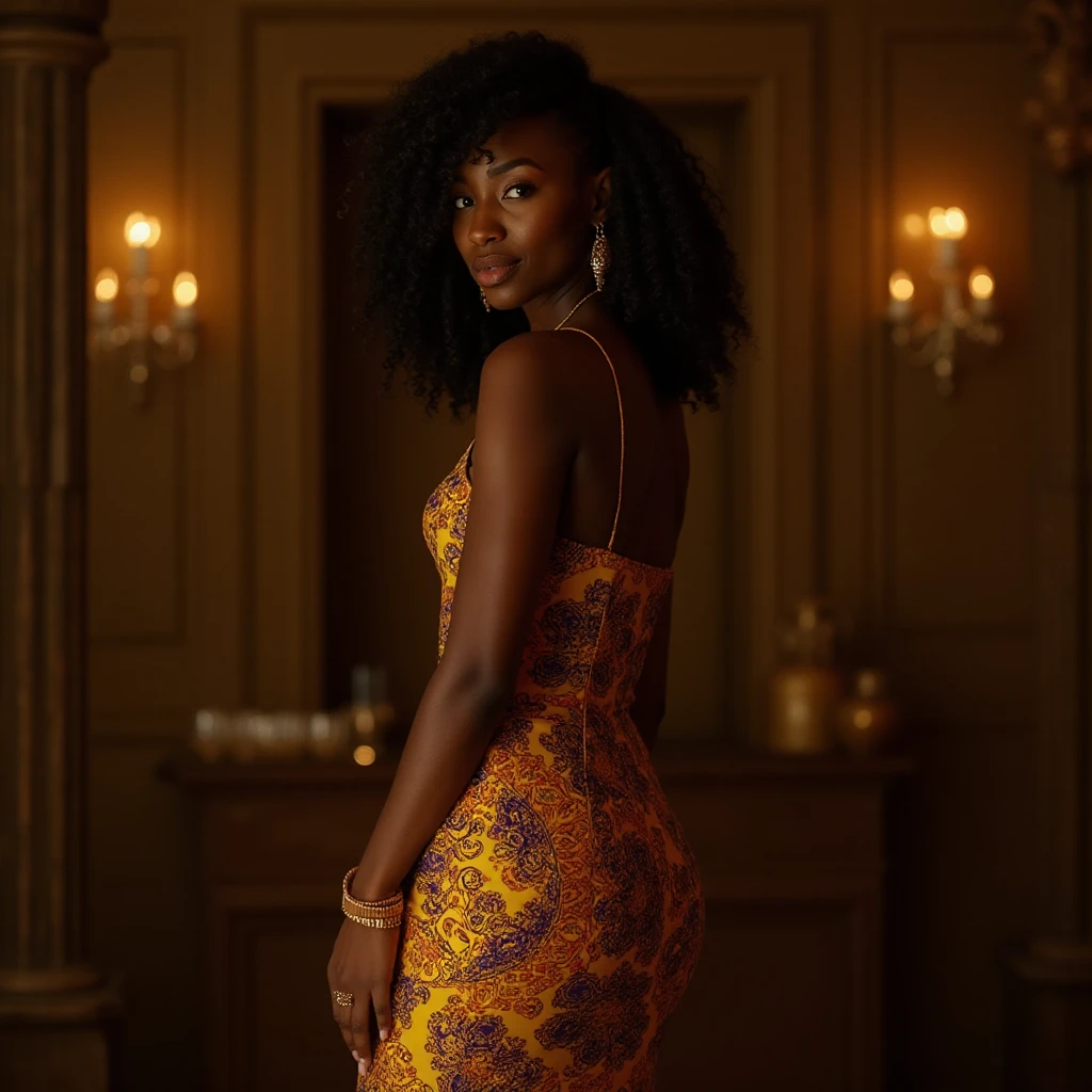 Full body view, She's looking back to us with gaze, Masterpiece - SeaArt AI