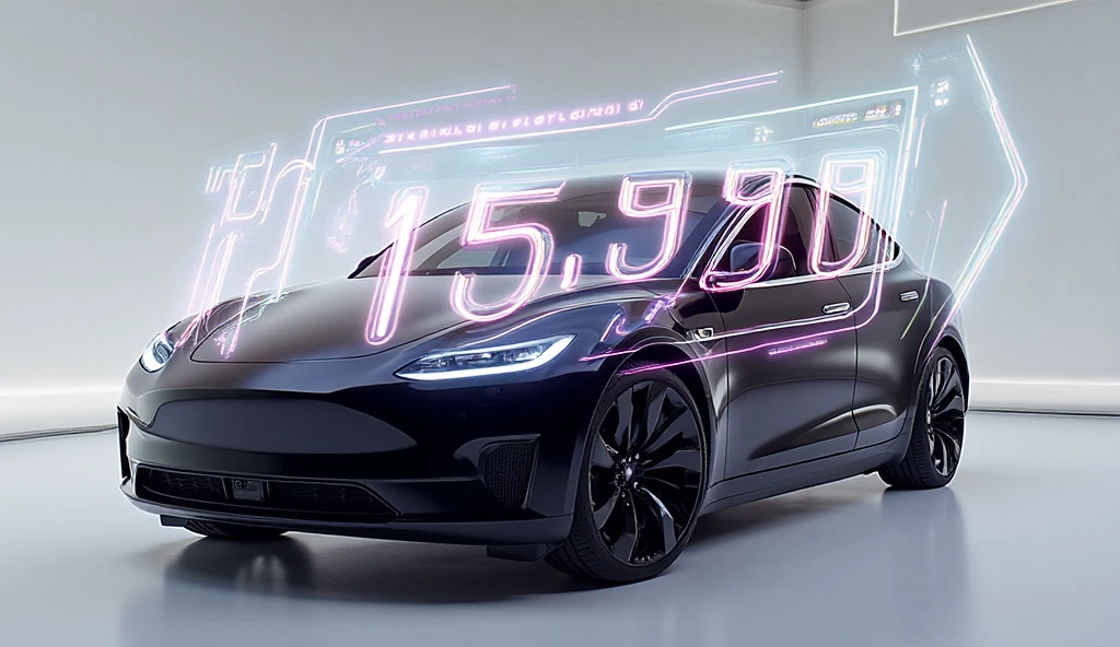 2. Affordable Price Highlight A bold promotional image of the Tesla ...
