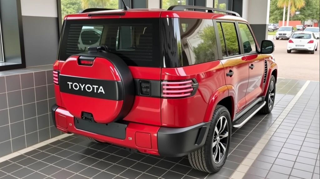 Back view of painted Red with shiny color 2035 Toyota Land Hopper in ...