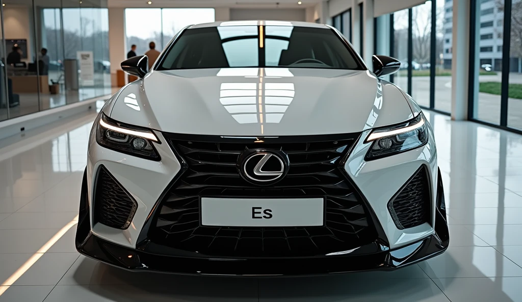 Front view of painted white with shiny clour 2025 Lexus ES sleek in ...