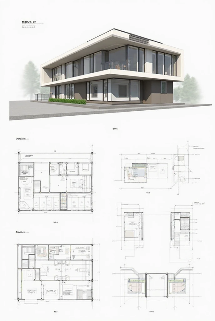 Create a contemporary 2 Story building reference design sheets - SeaArt AI