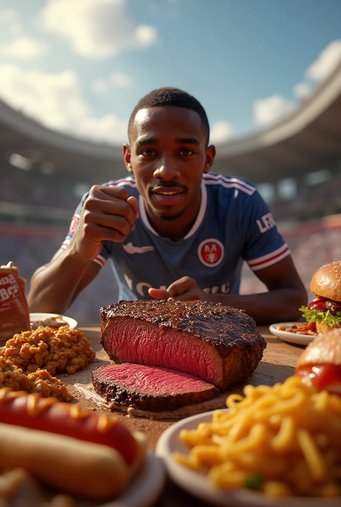 Mbappe eats Ribeye beef steak, and there are hot dogs and burgers ...