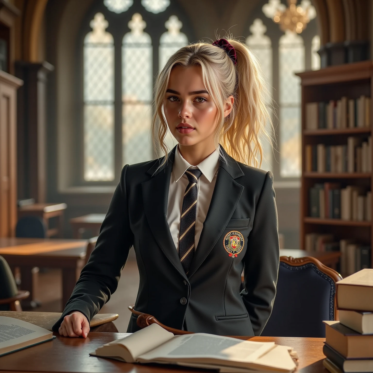 Hyper-detailed 8K image of a 20-year-old blonde with small breasts ...
