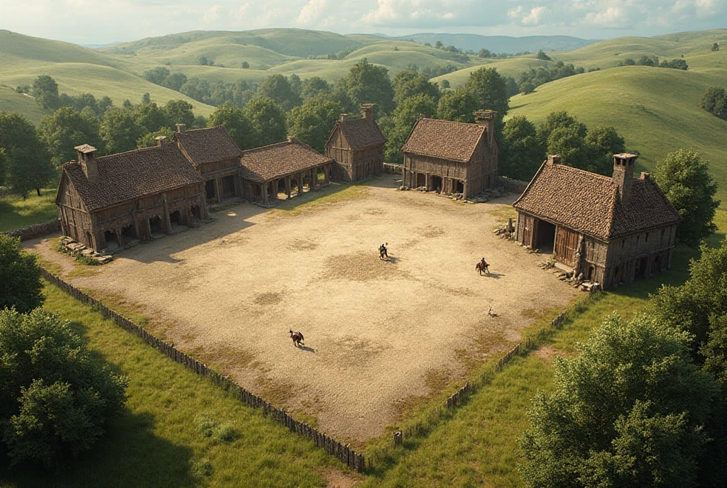 A medieval tournament ground, set in a slightly isolated landscape ...