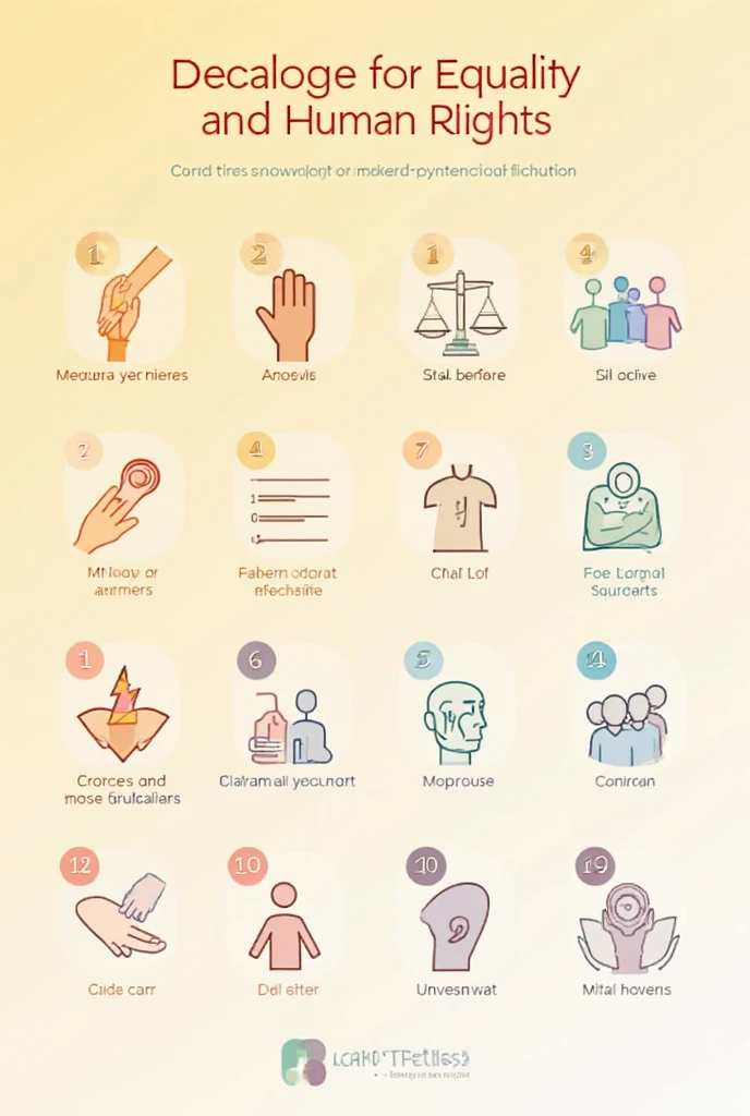 A modern and inspiring poster with a decalogue on equality and human ...