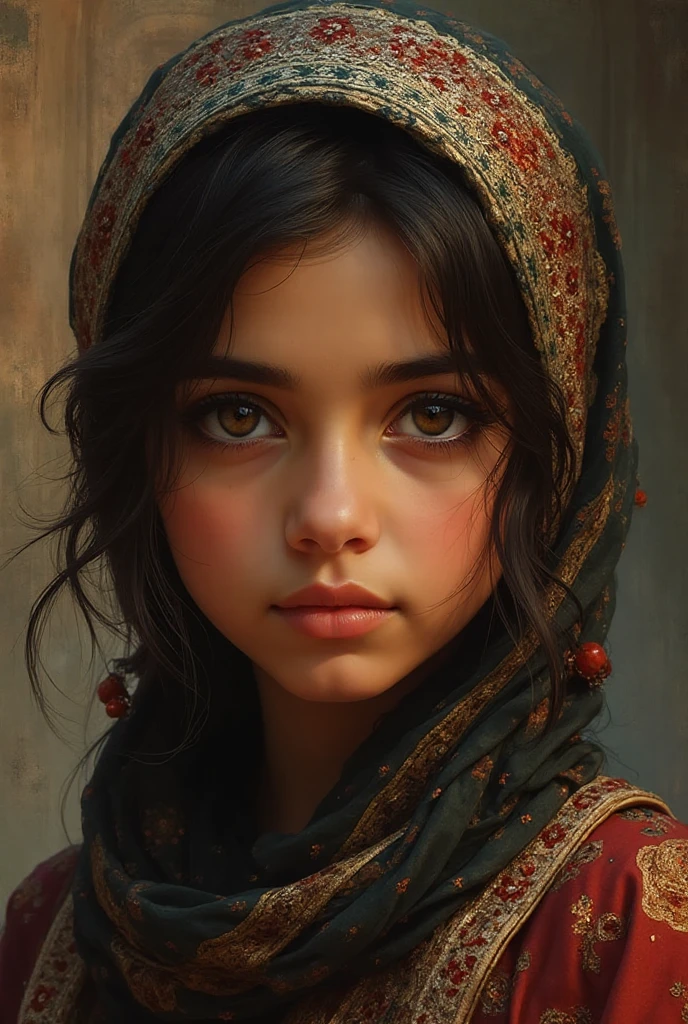 Make me a picture with a beautiful Iraqi girl without changing his face ...