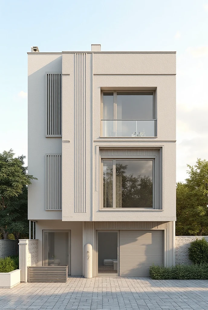 A modern duplex house with pantigré coating, main wall color in refined ...