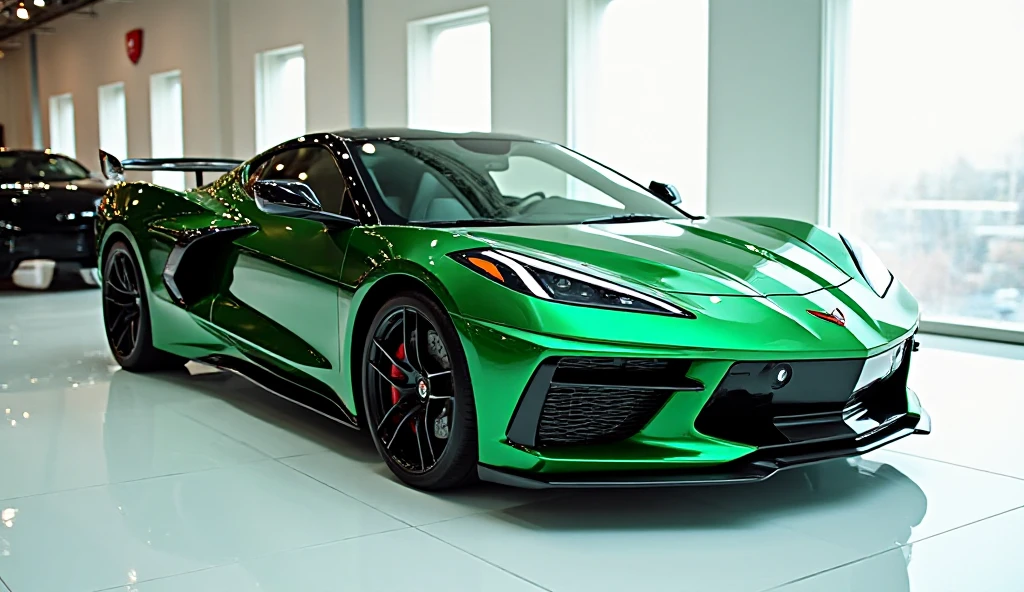 Close (front right side ) view of painted with galemy green diamond ...